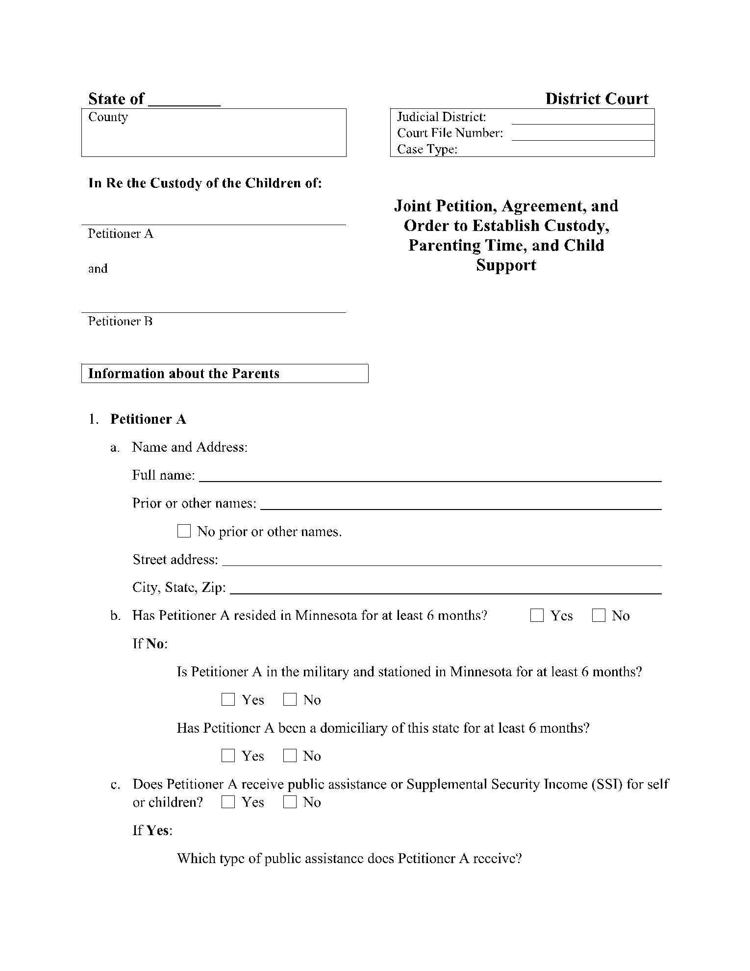 Joint Custody Plan Oklahoma Template Fill Online Printable Fillable 