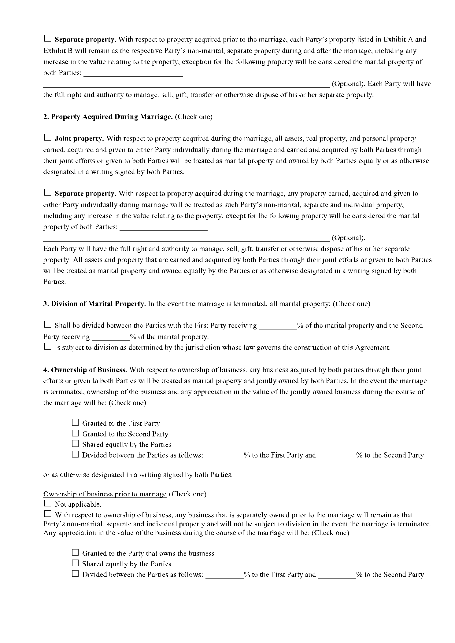 Post Nuptial Agreement Template 2