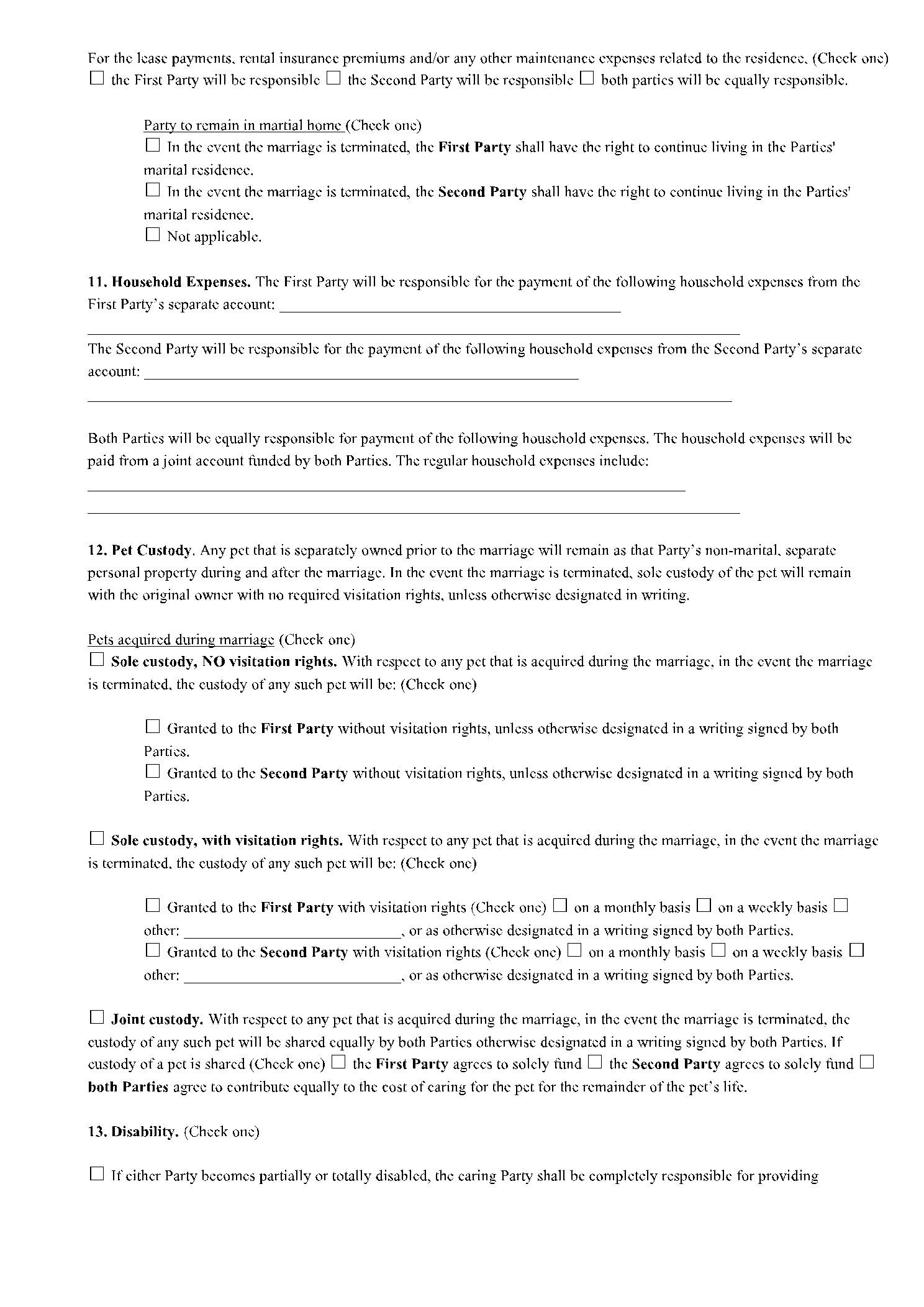 Post Nuptial Agreement Template 5