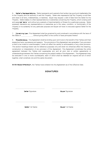 Purchase Agreement Template in 2020 (100% Free)