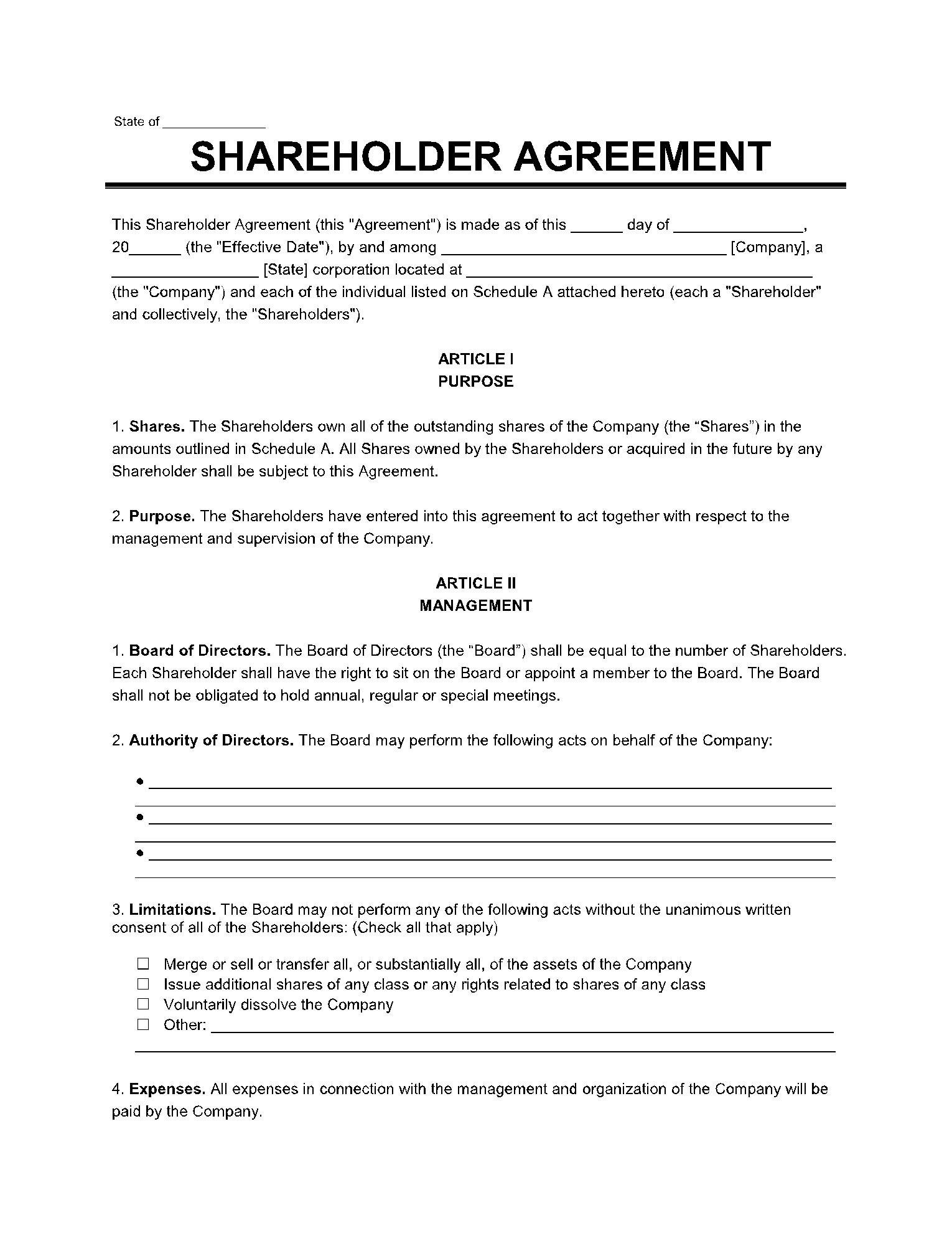 Shareholder Agreement 1 Shareholder Agreement 1