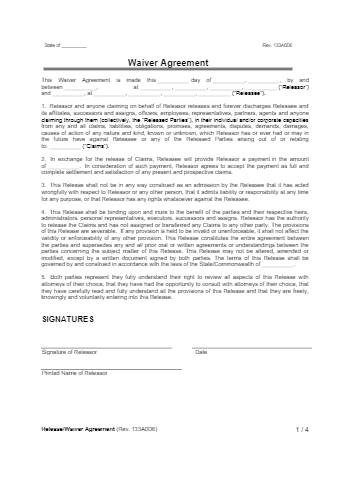 Waiver Agreement Template in 2021 (Free Download) | CocoSign