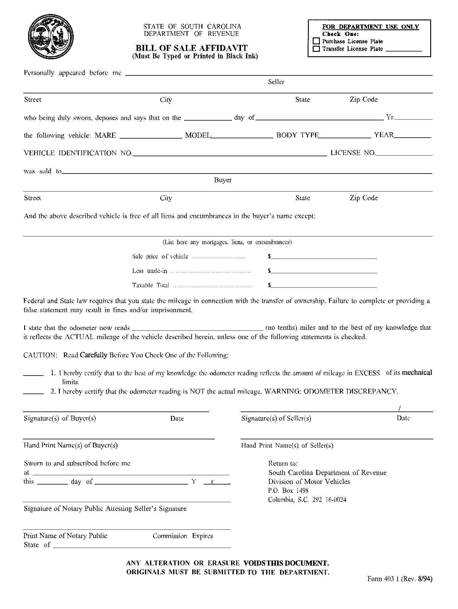 Free Georgia Motor Vehicle Bill Of Sale Form T 7 Pdf Eforms Free 