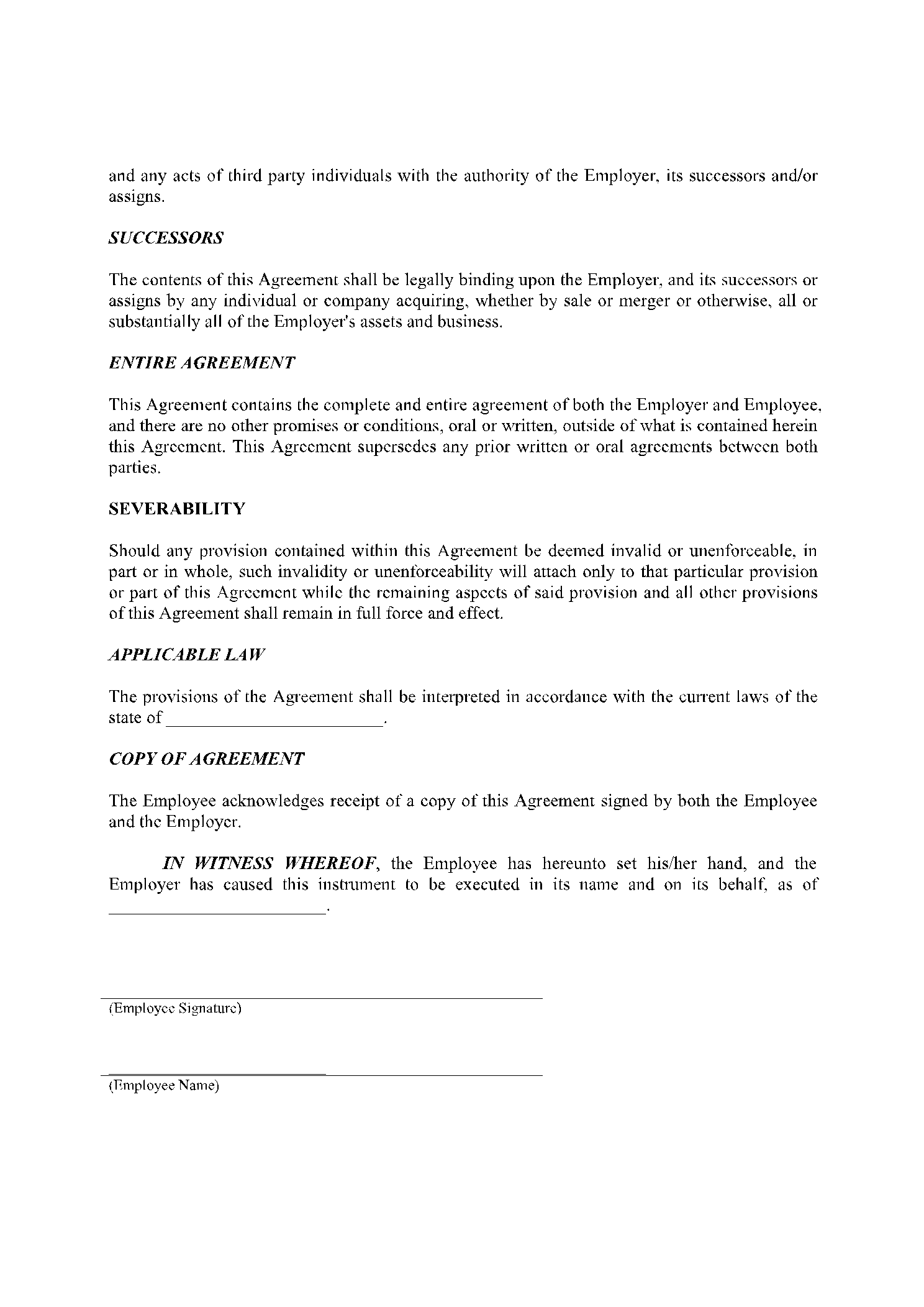Employment Contract Template 4