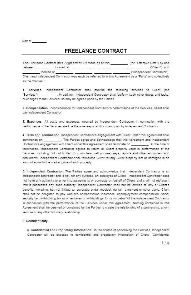  Freelance Contract Template In 2021 Create A Free One