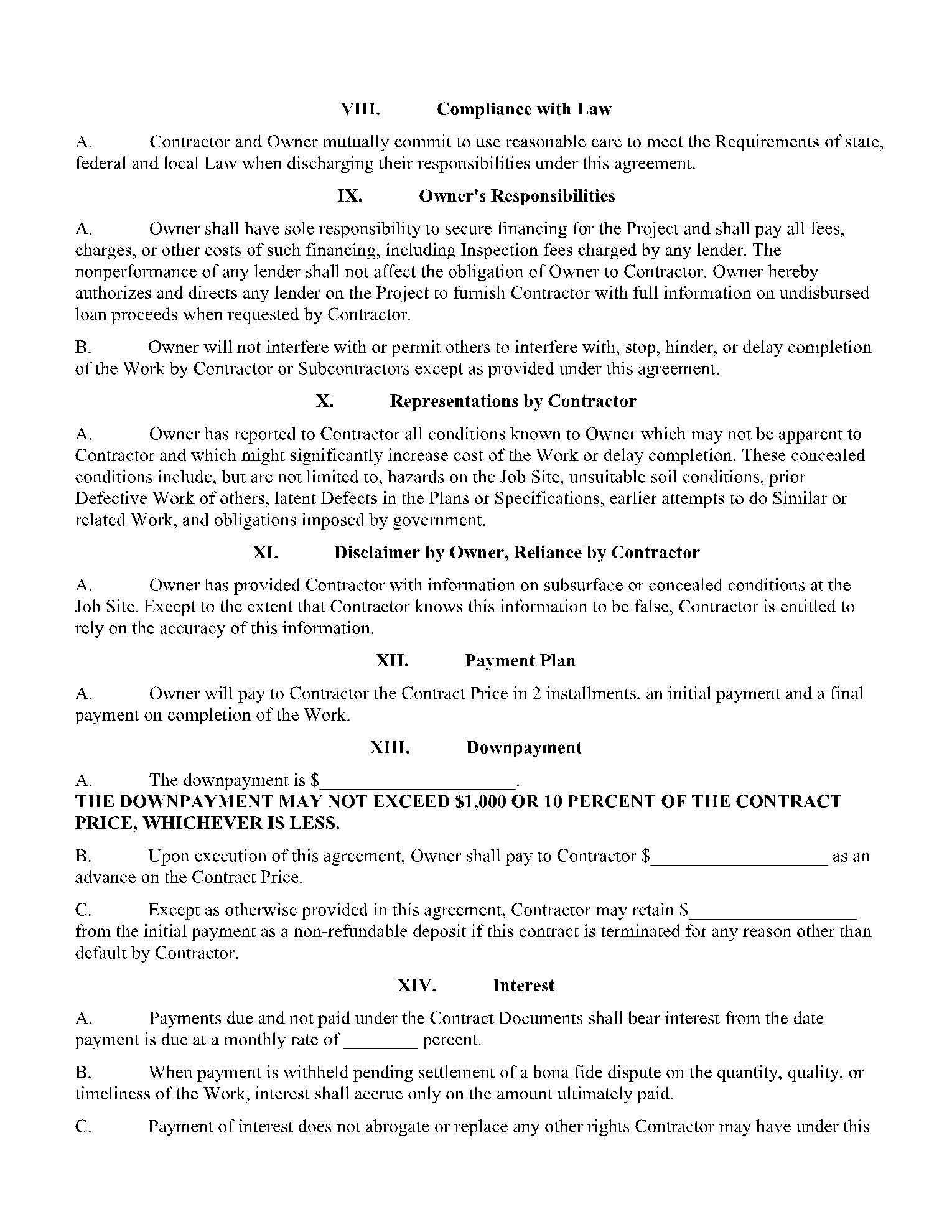 Home Improvement Contract 3