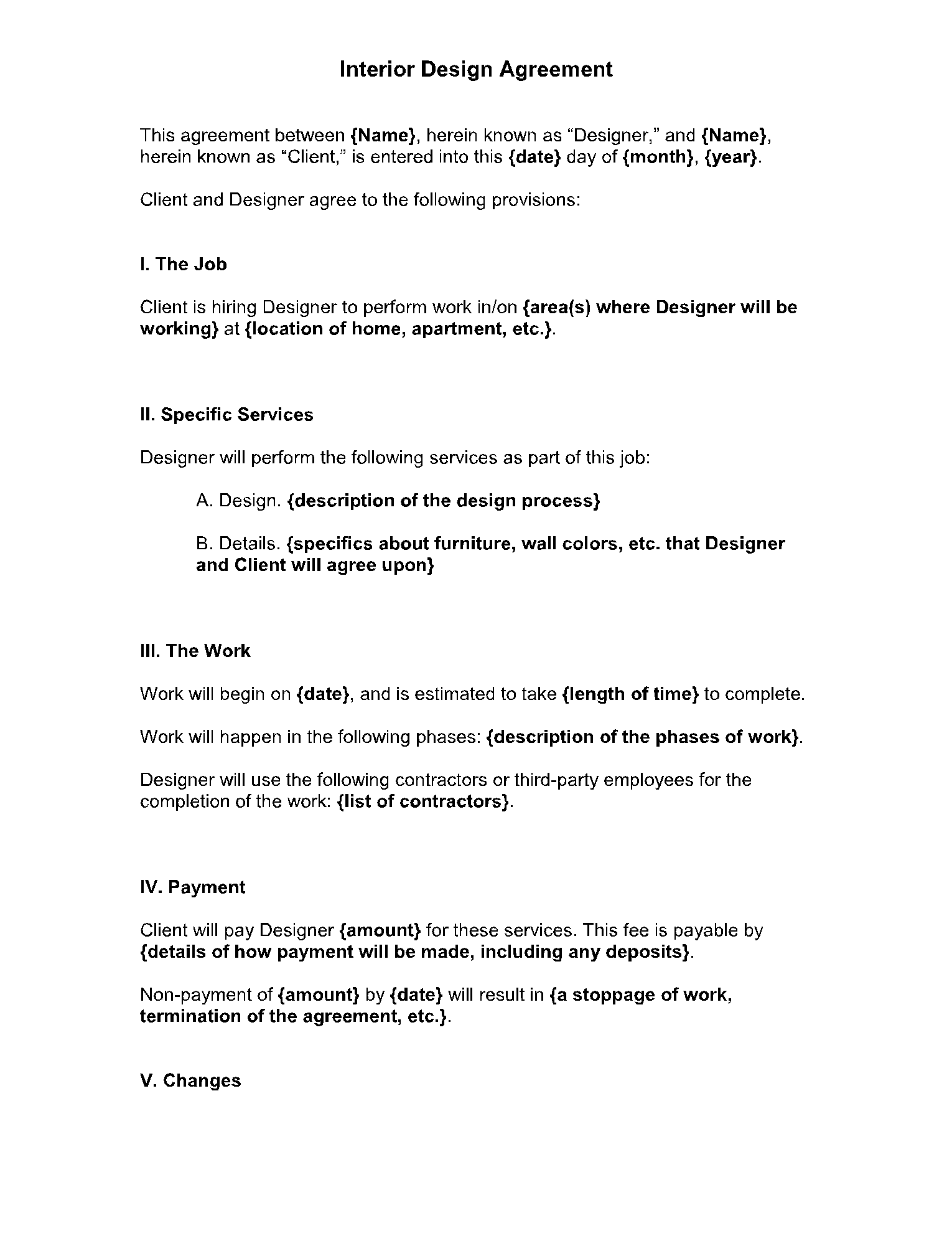 Interior Designer Contract Agreement Proposal Template Forum iktva sa