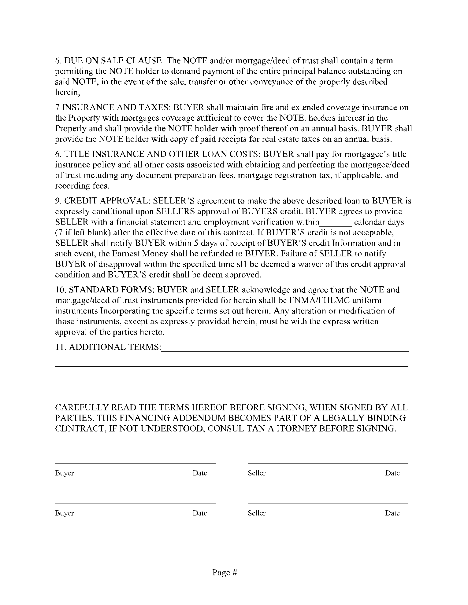 Owner Financing Contract 2
