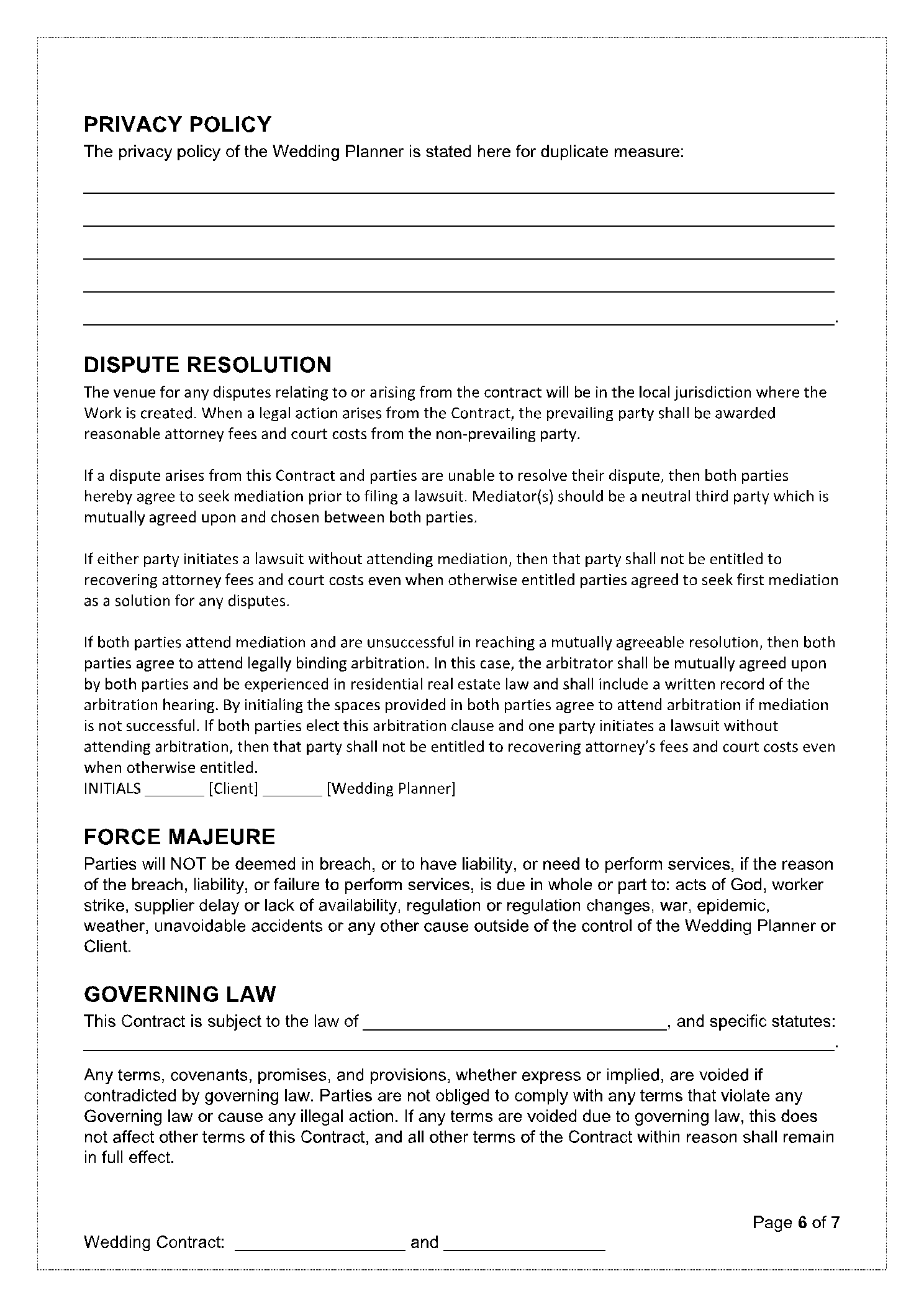 Wedding Contract 6 Wedding Contract 6
