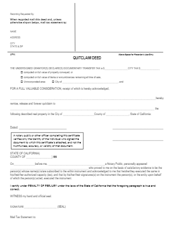 Quit Claim Deed Form: Get Your Free Sample Now! | CocoSign