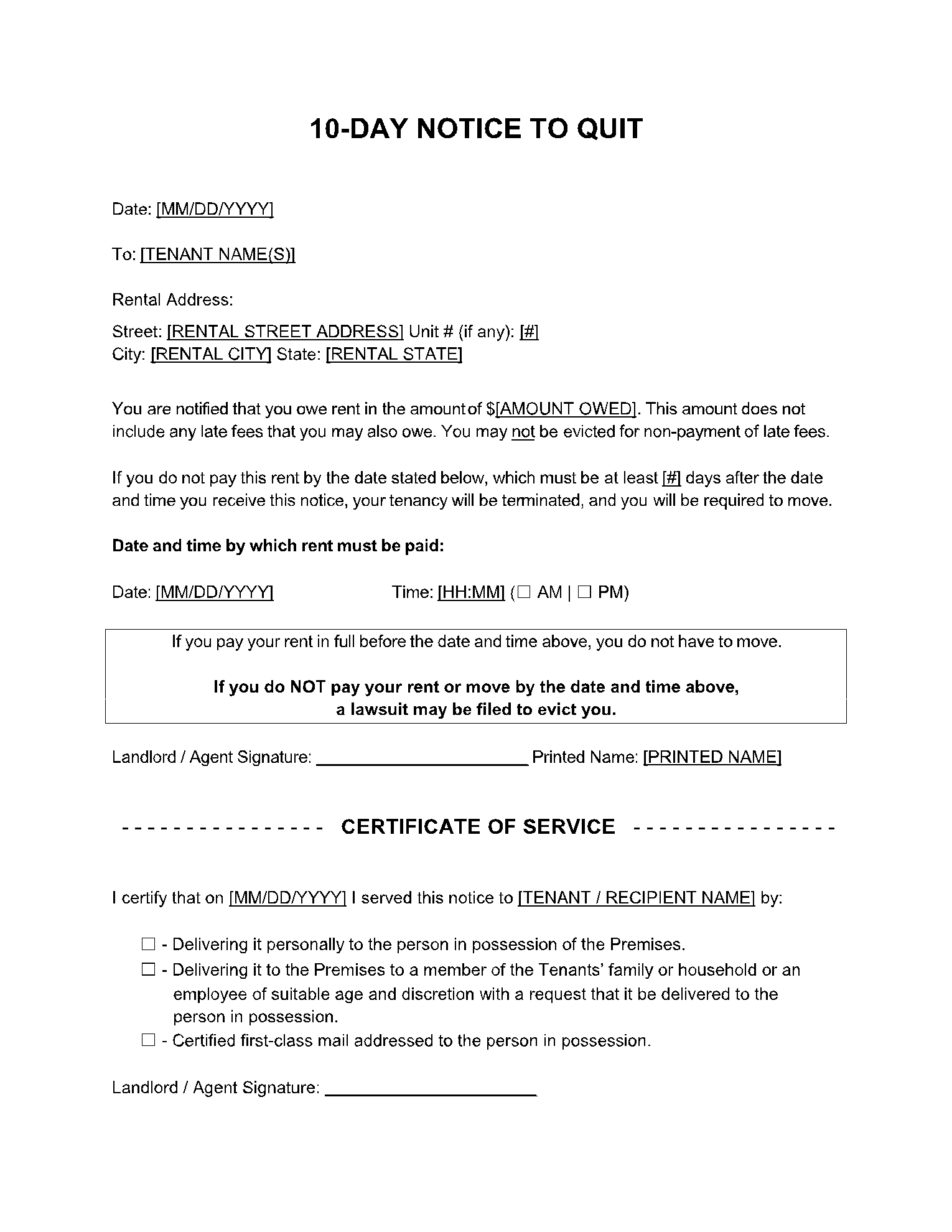 10 Day Eviction Notice 1