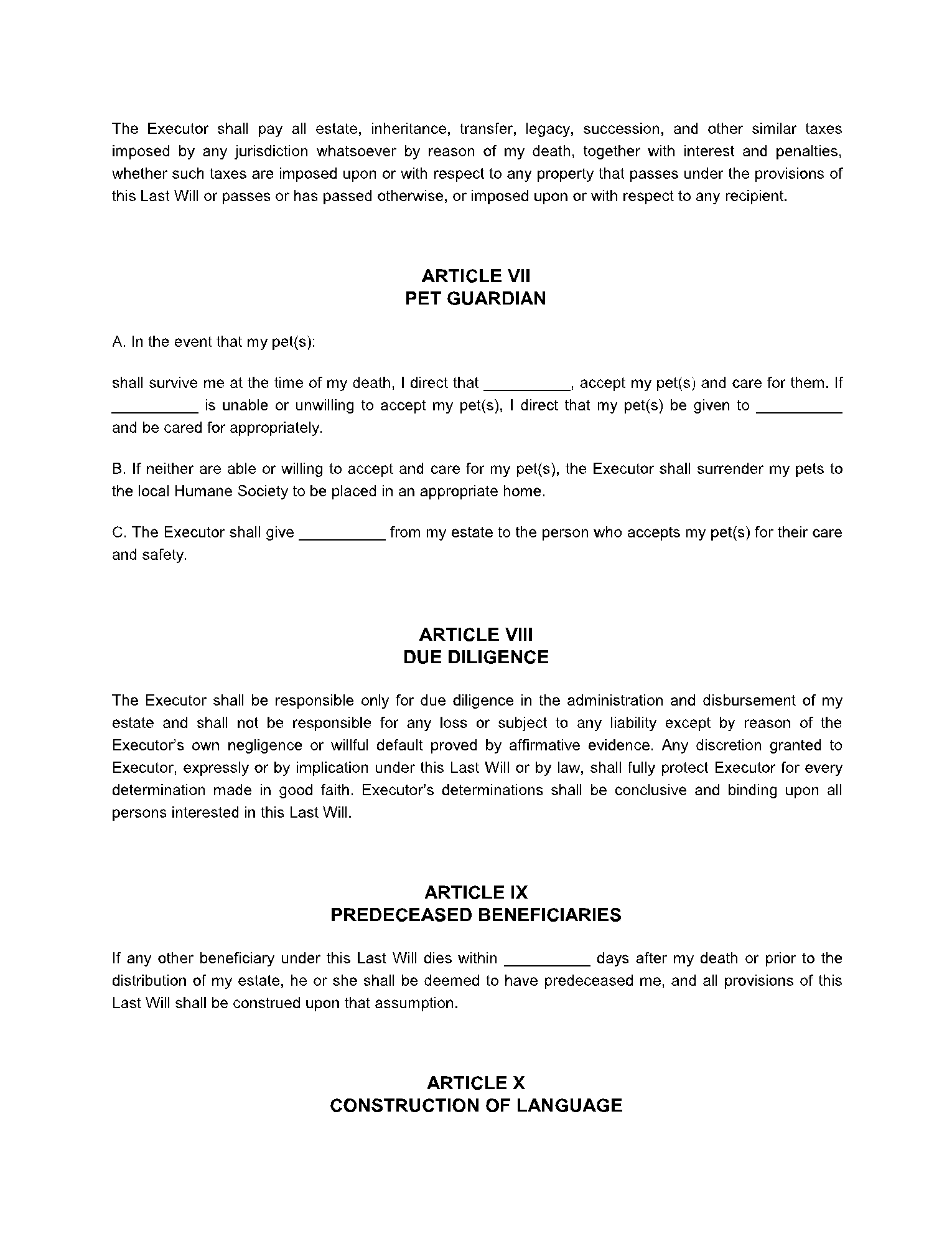 Codicil Form 3