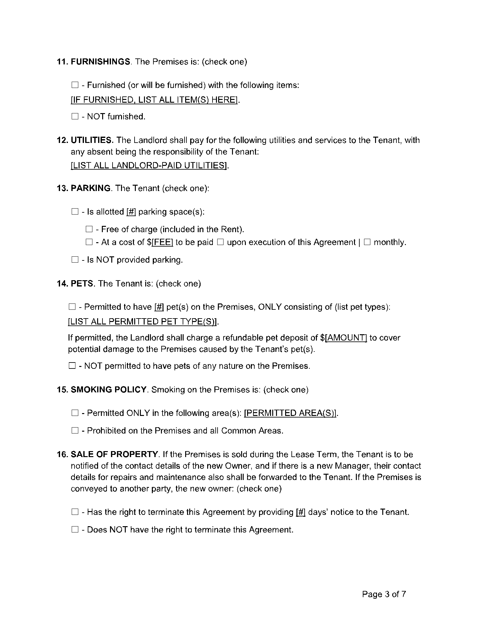 Michigan Rental Lease Agreement 3