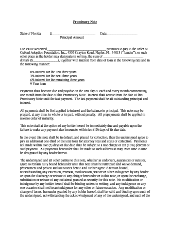 Free Florida Promissory Note Template 2021 | CocoSign
