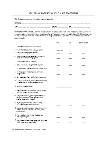 Free Property Disclosure Statement Form (2021) | CocoSign