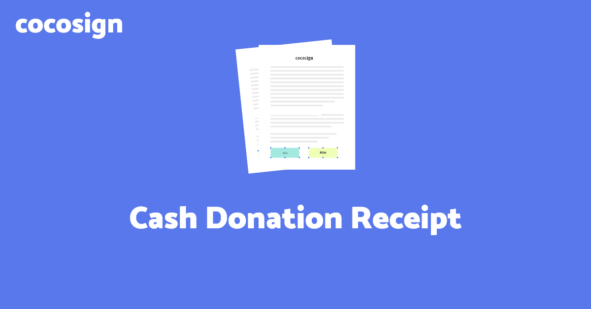Cash Donation Receipt Template (Free Download) | CocoSign